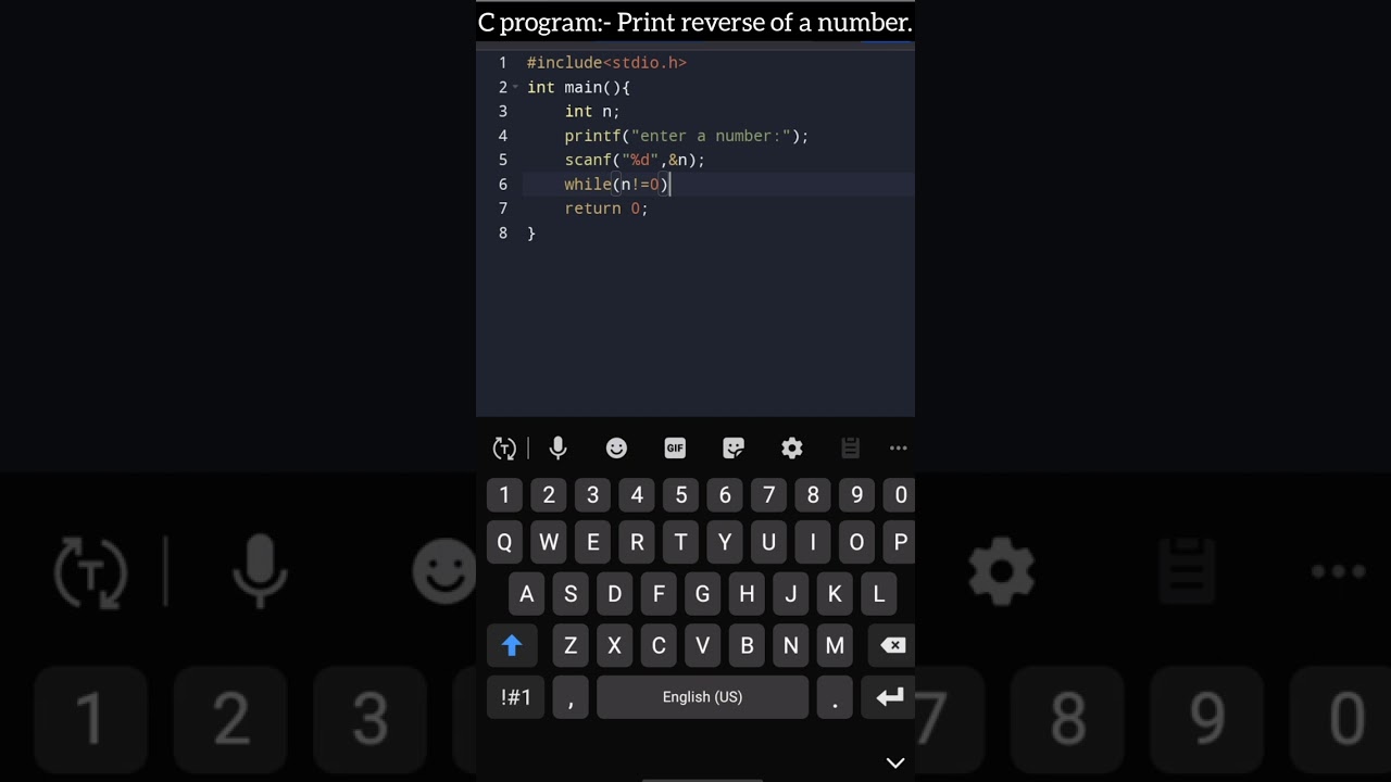 C program to print reverse of a number!👨‍💻