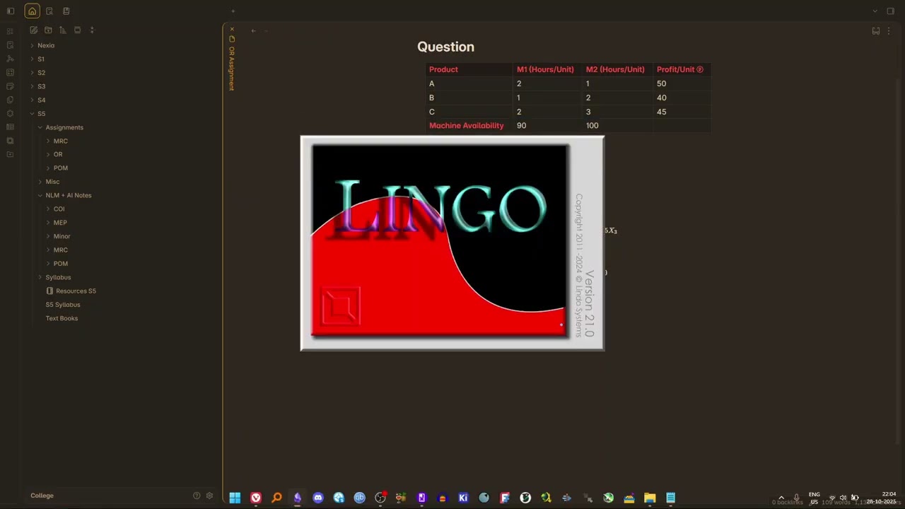 OR: How to use LINGO (LINDO SYSTEMS) Software