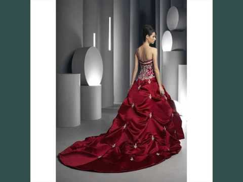 Collection Of Color Red - Red & White Wedding Dress