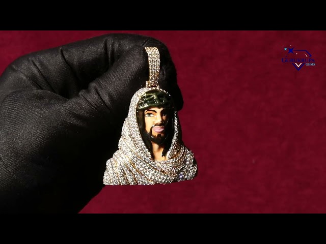 Lab Diamond Pendant - Stunning 14 Kt Rose Gold Fully Studded Round And ...