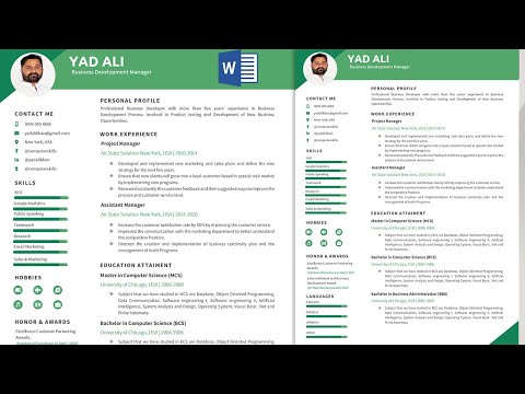 Free Resume Templates 2021 | Best and Creative Resume Template In Ms word 2019 | word Resume writing