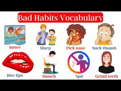 Bad habits in english and hindi with pictures||bad manners with meaning||commom words#tabassumpkids