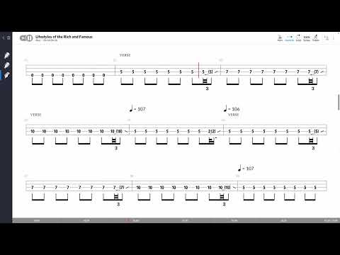 Good Charlotte - Lifestyles Of The Rich And Famous (BASS TAB PLAY ALONG)