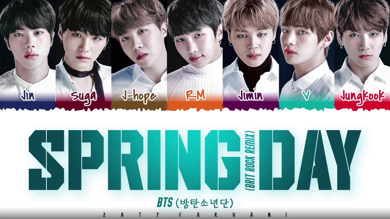 BTS  - 'SPRING DAY' (BRIT ROCK REMIX) Lyrics [Color Coded_Han_Rom_Eng]