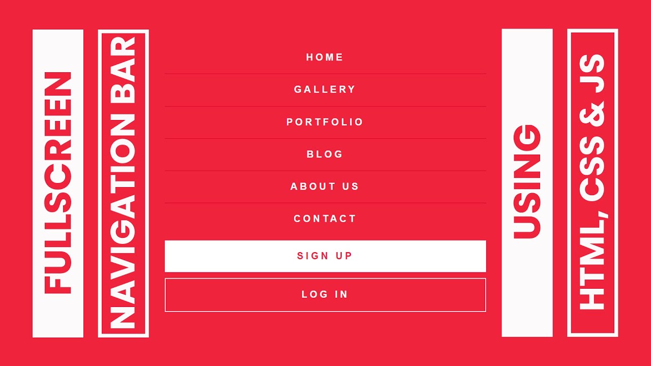 Fullscreen Overlay Responsive Navigation Bar | HTML, CSS & JavaScript