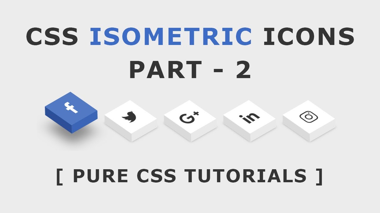 CSS Isometric Social Media Icons - CSS3 Icon Hover Effects - Html Css 3D Icon Hover Effects - Part 2