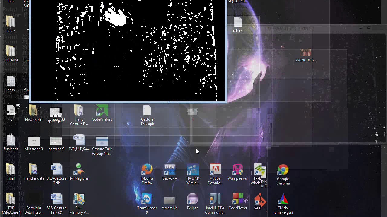 Hand gesture feature extraction using open CV.