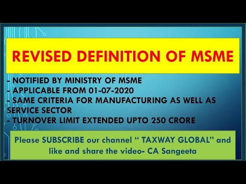 Revised Definition of MSME