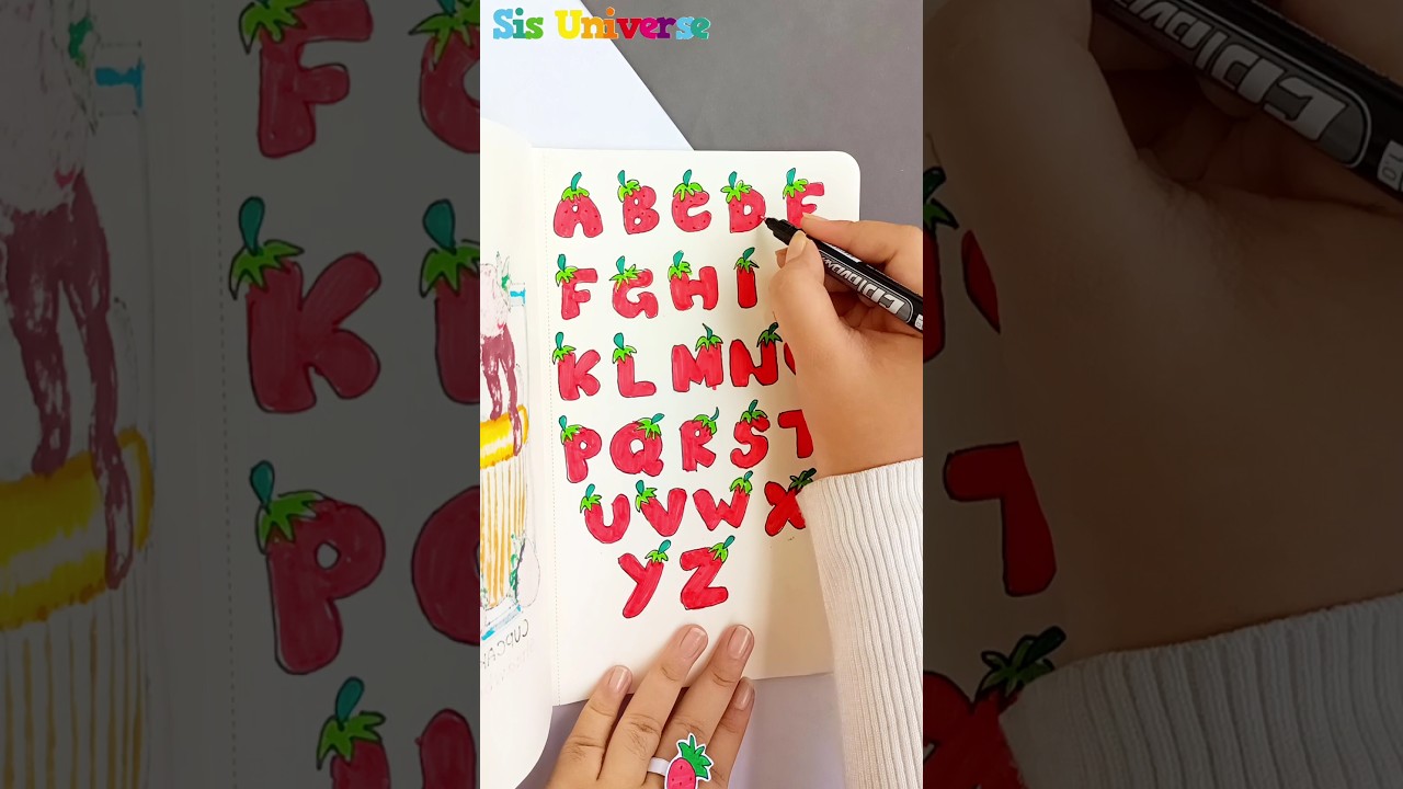 🍓 Cute Hand Lettering Idea 🍓/ Strawberry Style Lettering #shorts #lettering