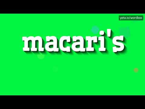 MACARI'S - HOW TO PRONOUNCE IT!?