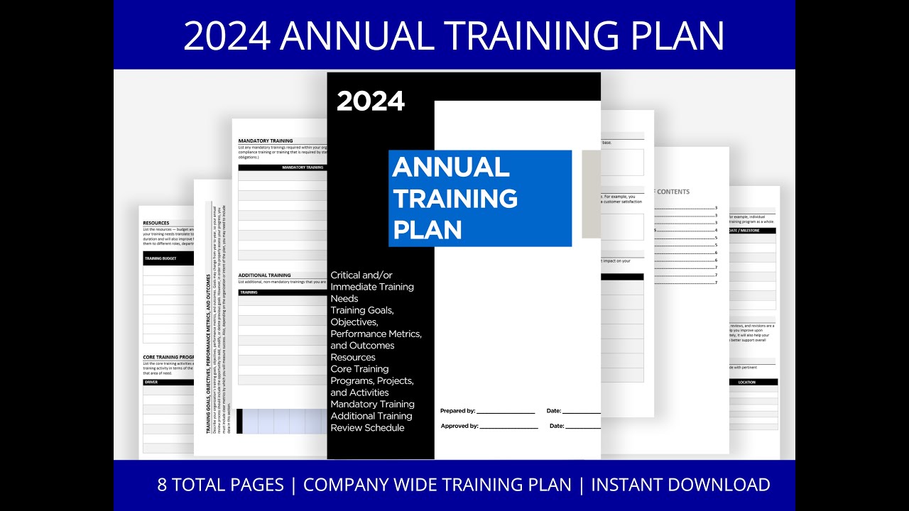 2024 Annual Training Plan a Comprehensive Guide | HR Training Templates | Human Resources Training