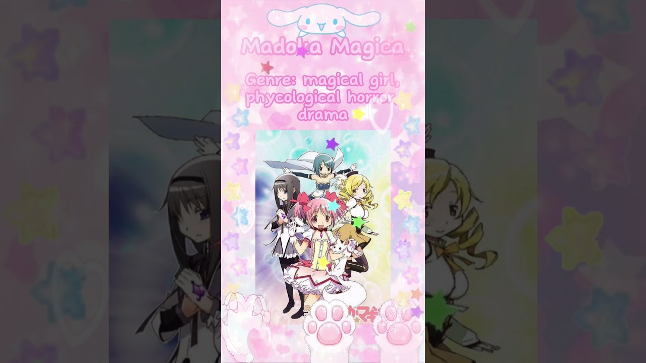Cutecore anime to watch🎀🦴🌈 #cutecore #kawaii #anime #animerecommendations #madokamagica #kidcore