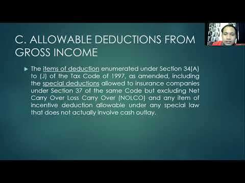 Allowable Deductions on Gross Income and Optional Standard Deduction (OSD)