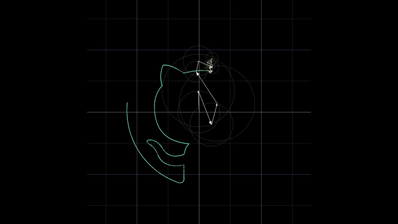 Rendering Github logo with Fourier Circles.