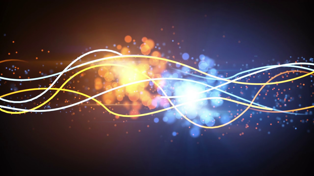 blue and orange lines and particles abstract  background