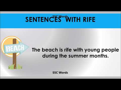 Rife # Improve English # Meaning and 5 sentences # GRE CAT GMAT word # SSC Words