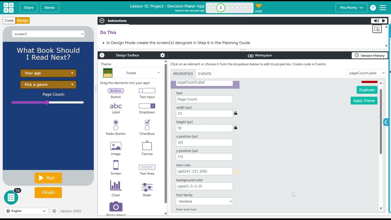 Code.org Computer Science Principles Unit 4: Project - Part 2 - Decision Maker App Design