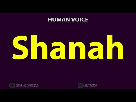 How to Pronounce Shanah