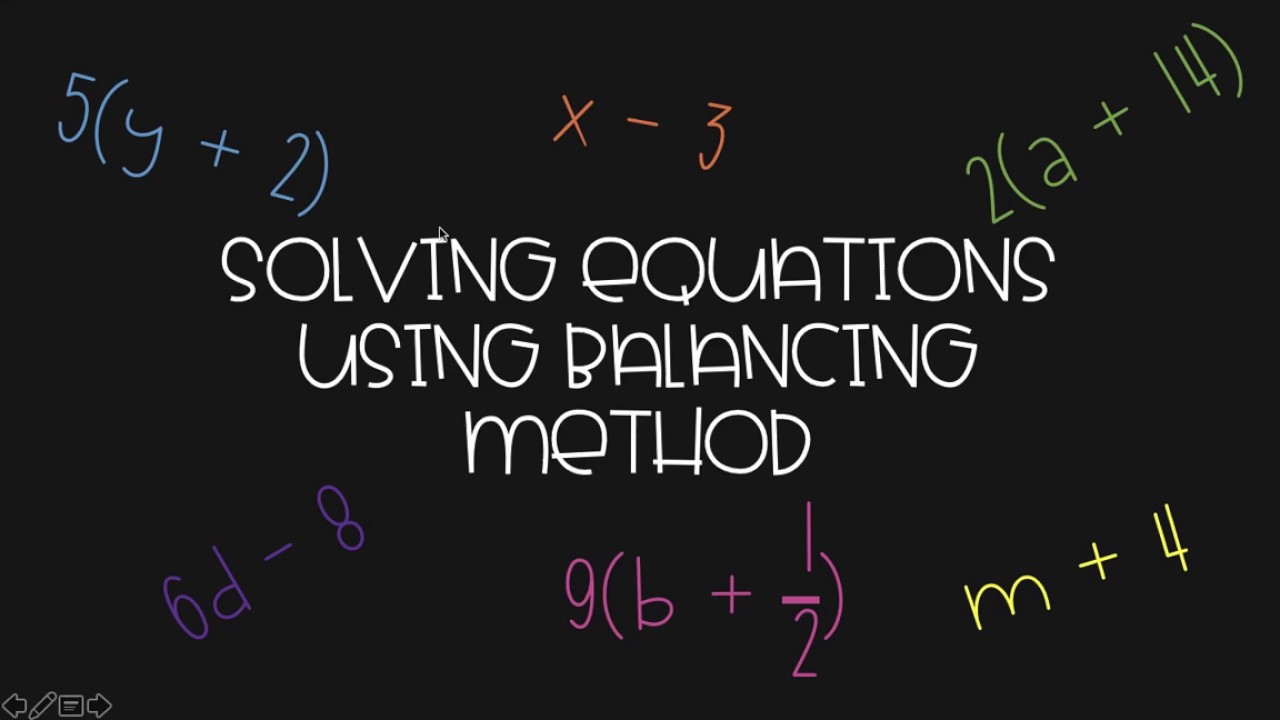 Solving equations using the Balancing Method