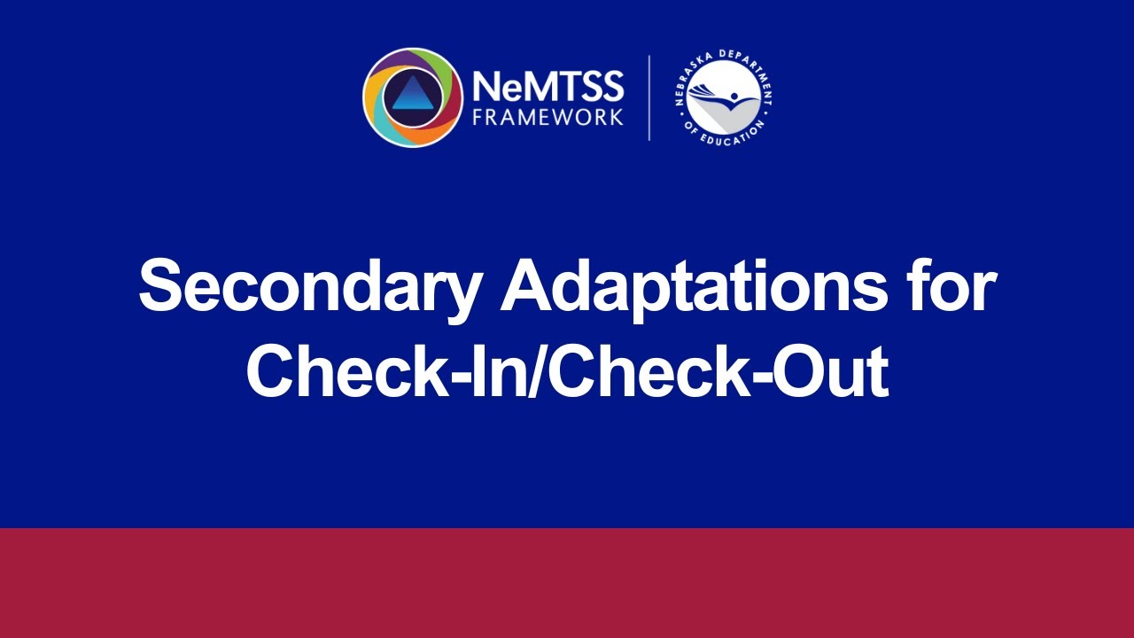 Secondary Adaptations for Check-In/Check-Out
