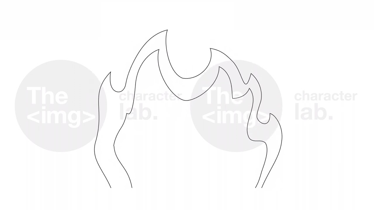Fire flames bw 2D object animation