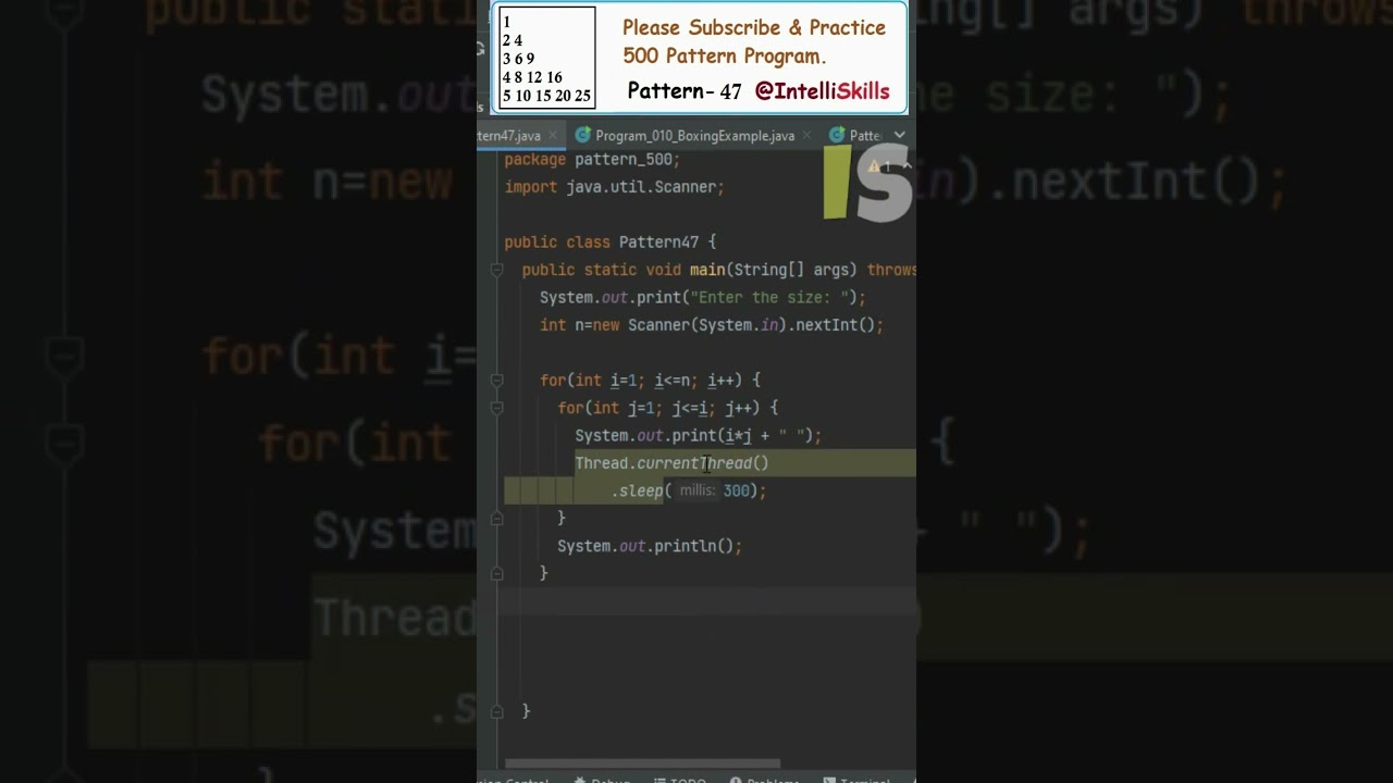 Java Pattern-47 | 500 Java Pattern Programs #shorts #java #coding #programming