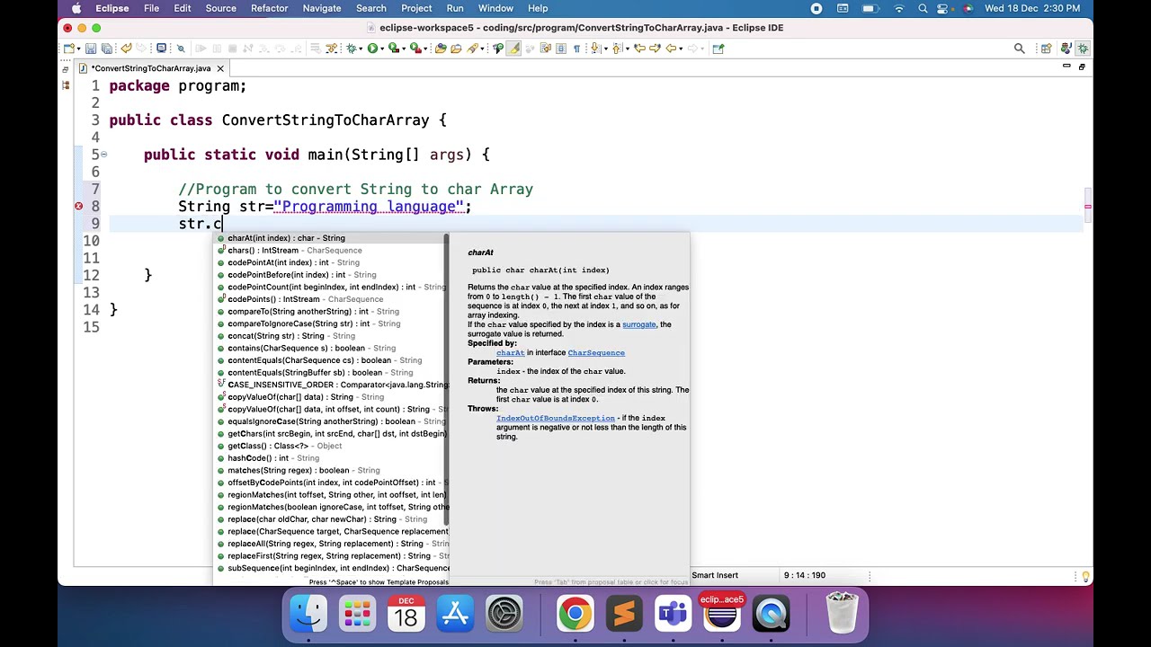 Convert String to Char Array | Java