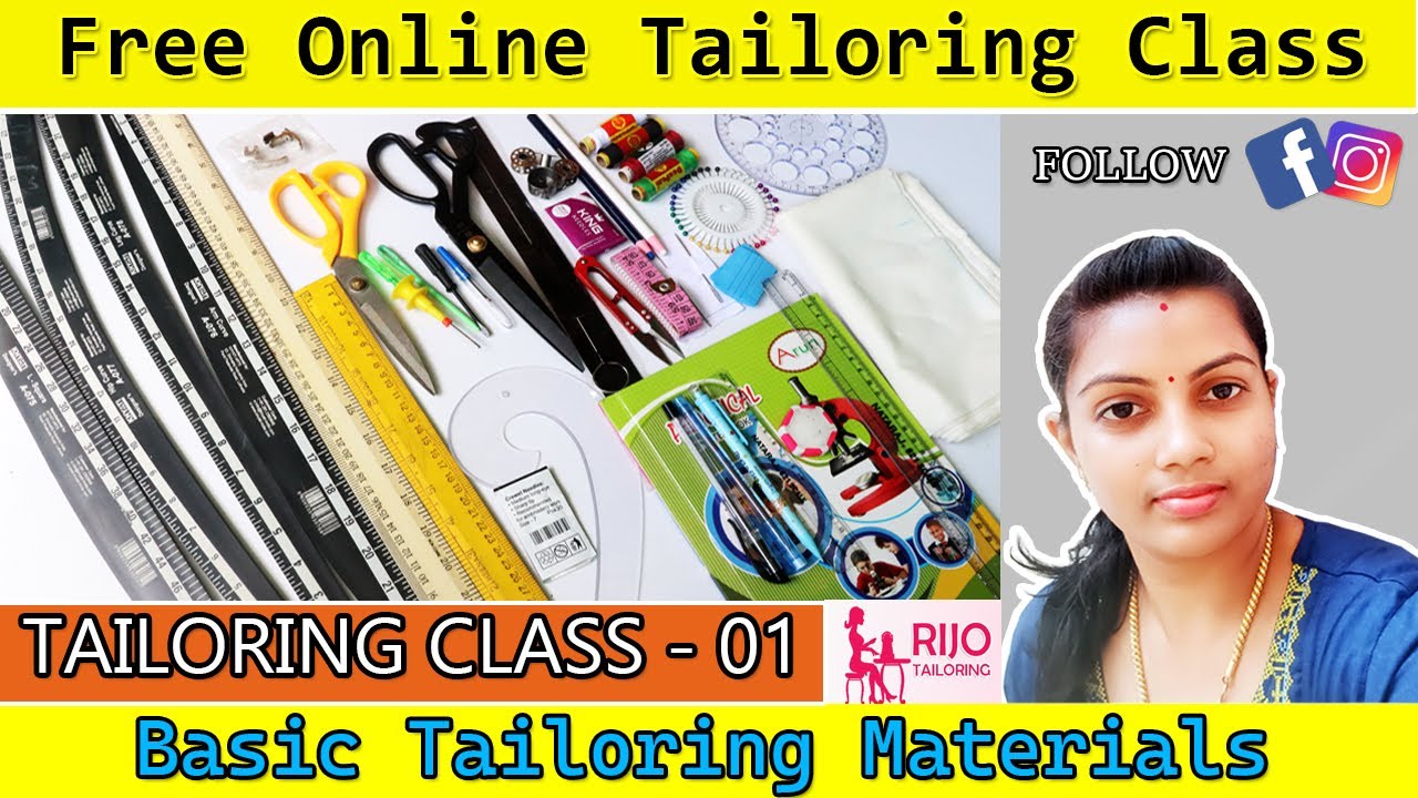 CLASS 01- Basic Tailoring Class Materials For Beginners| BASIC TAILORING CLASS | RIJO TAILORING