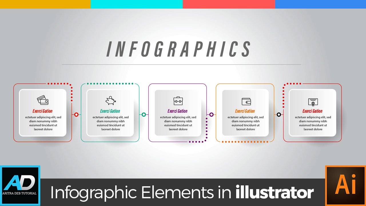 Infographic Elements Design template 008 | Infographic Illustrator Adobe Illustrator Tutorial
