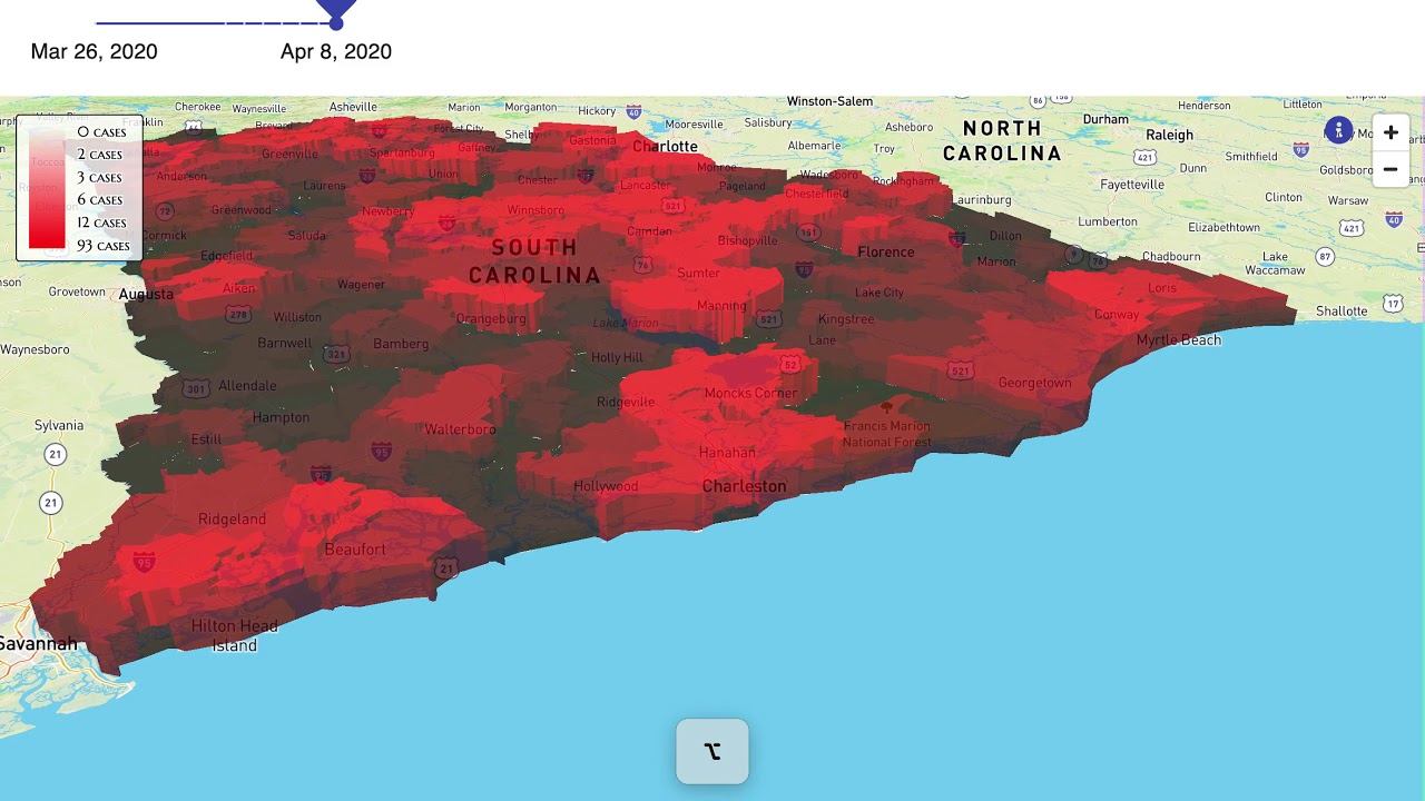South Carolina COVID-19 3d visualization test