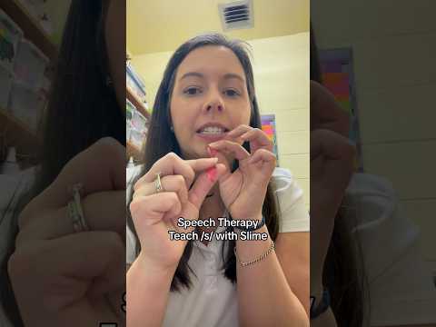 Slime as a tool for /s/ sound! Stretch it right, no 'sh'. š #SpeechTherapy #funlearningathome #slp