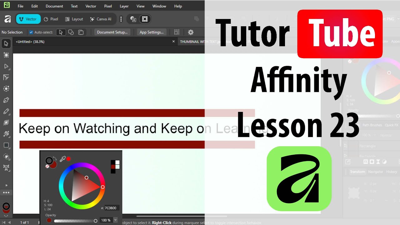 Affinity - Lesson 23 - Stroke Width Tool