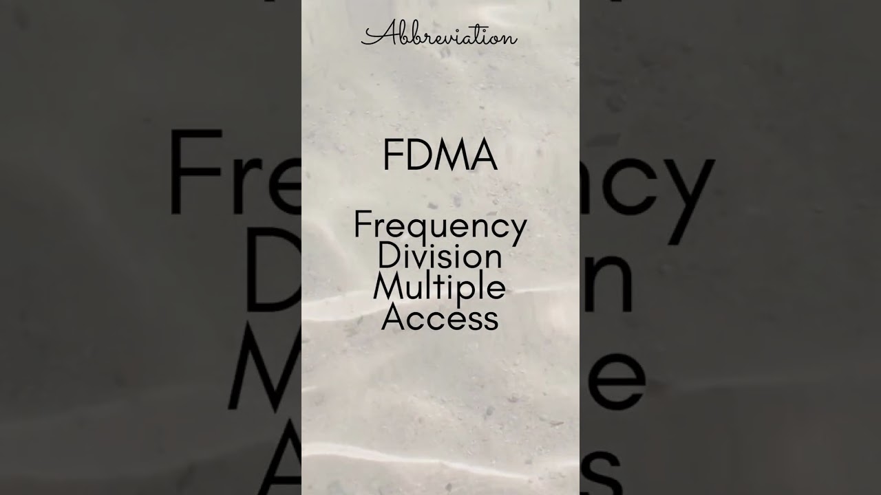 FDMA   Frequency Division Multiple Access