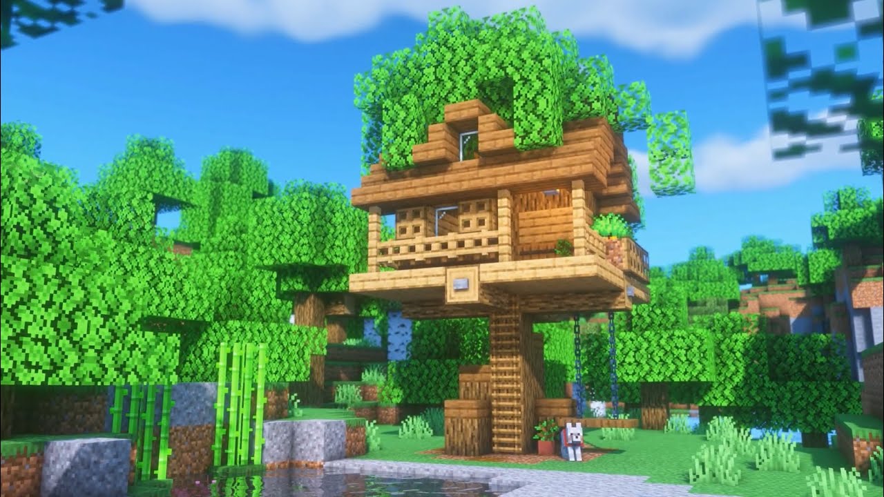 Minecraft : How to build a Treehouse (easy!) #2 - Minecraft Builders