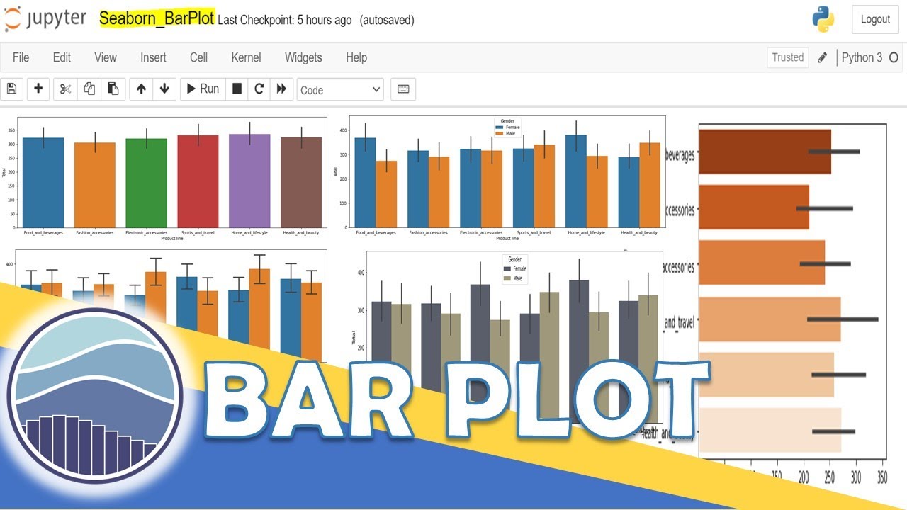 Python Seaborn - 3 |BAR PLOTS in Python Using Seaborn Library with MEAN, MEDIAN, SUM, COUNT agg