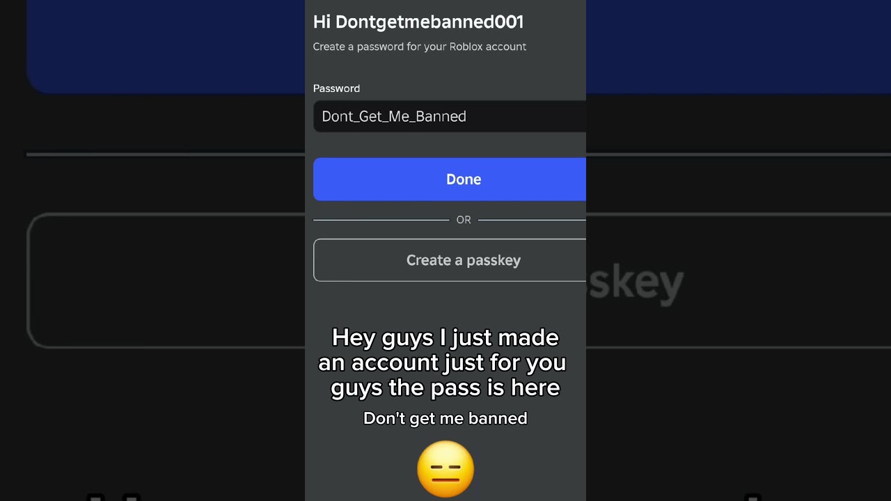 free account for yall! #roblox #account #shorts #fyp