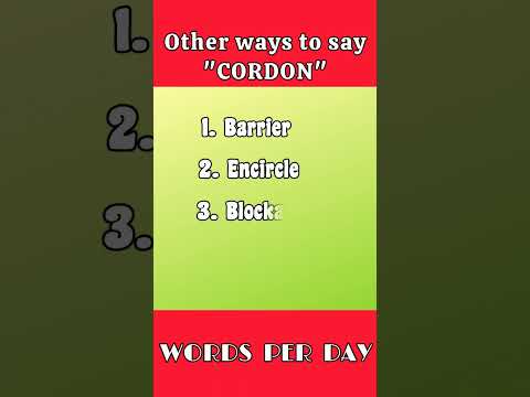 Another word for "CORDON" #englishlearners #englishlearning #youtubeshorts