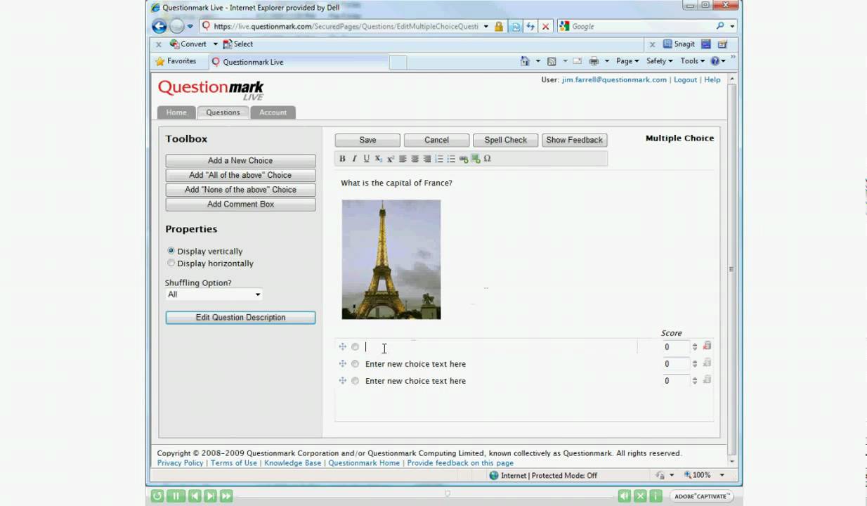 Questionmark Live Multiple Choice Demo
