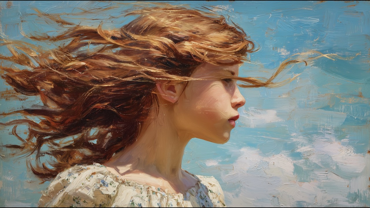 Visual Poems | Where Wind Wrinkles Sky and Water | Living Oil Paintings