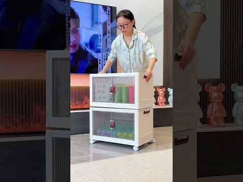 4 Tier Plastic Storage Bins with Lid 23QT, Stackable Storage Containers with Wheels,