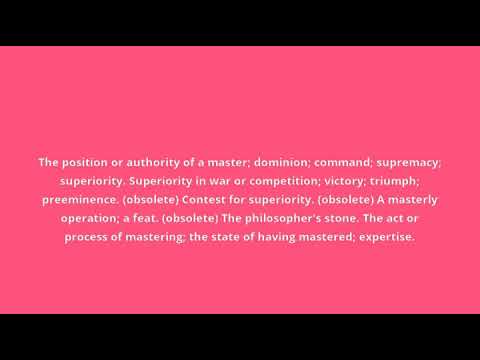 what is the meaning of mastery