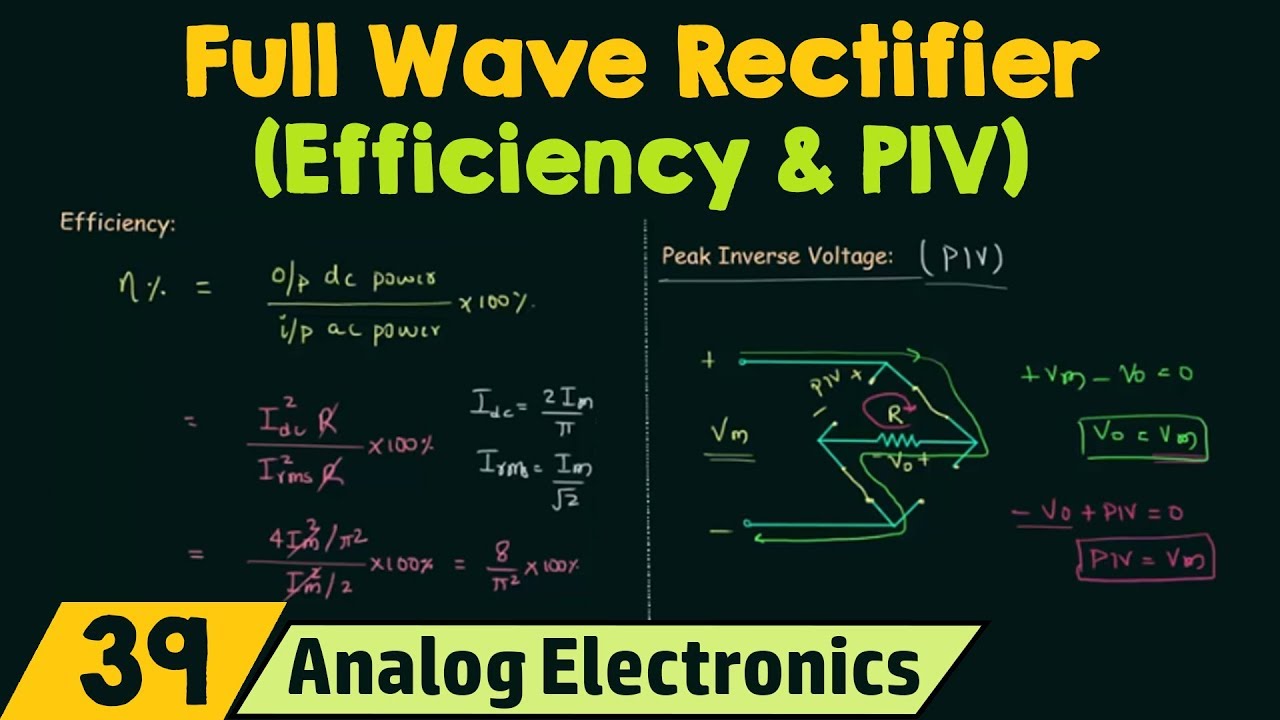 Full Wave Rectifier (Efficiency & PIV)