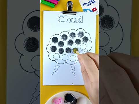 Dot-a-Dot Coloring : Storm Cloud #coloring #dotcoloring #clouds #shapes #shorts #drawing #painting