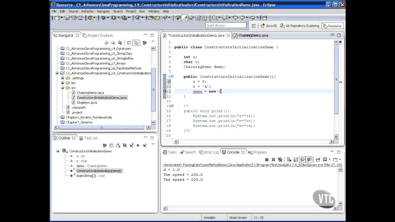 Advanced Java tutorial - Constructors & Initialization