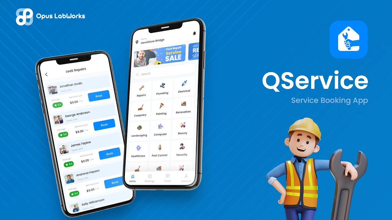 4 App Template | Service Booking App Template | Home Service Provider | QService |  +91 7672 000 500