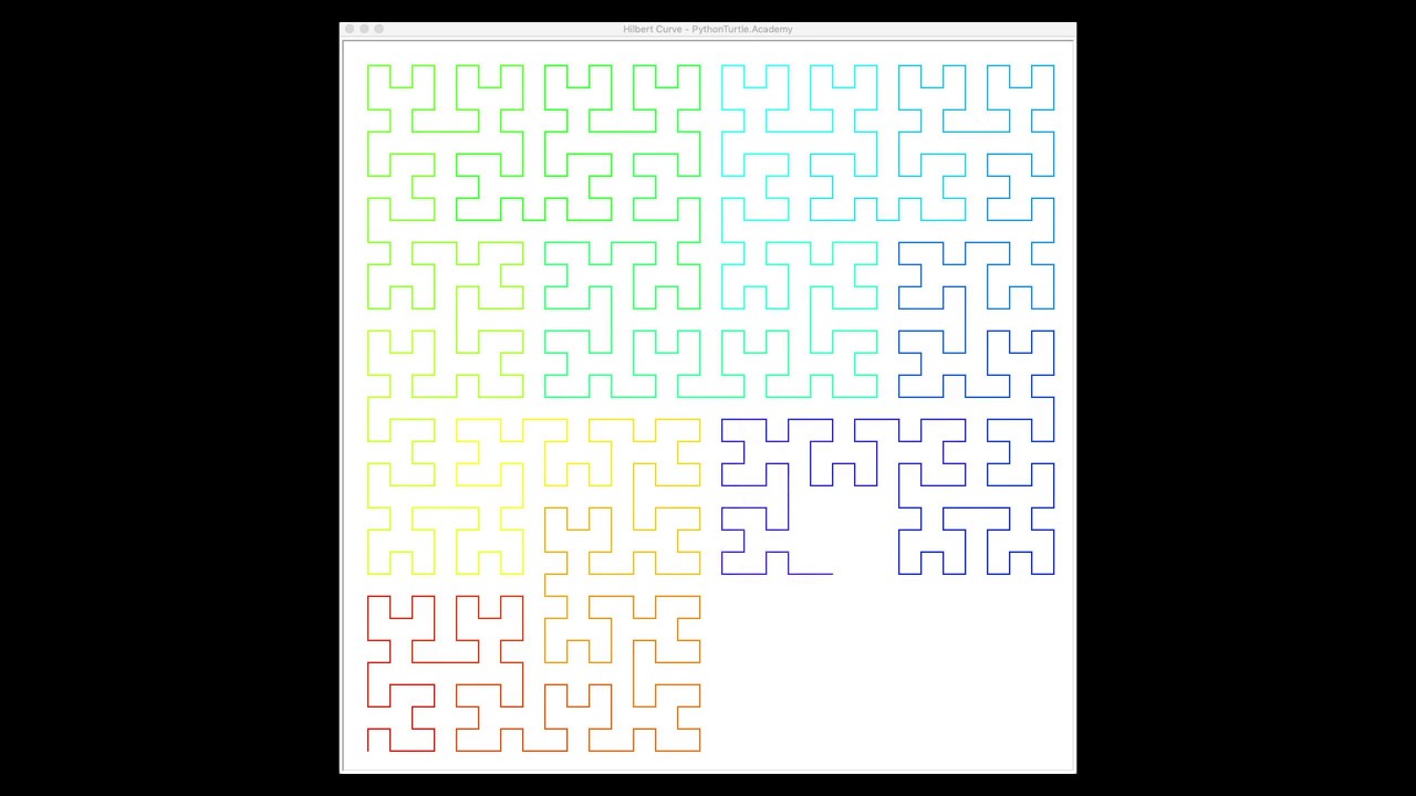 Drawing Process of Hilbert Curve - Python Turtle Project
