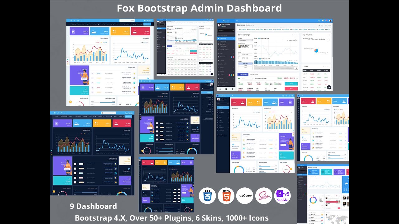 Responsive Bootstrap 5 Admin Dashboard Template – Fox