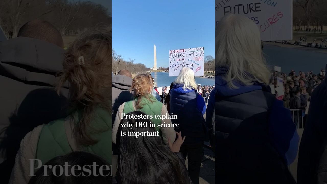 Protesters explain why DEI in science is important