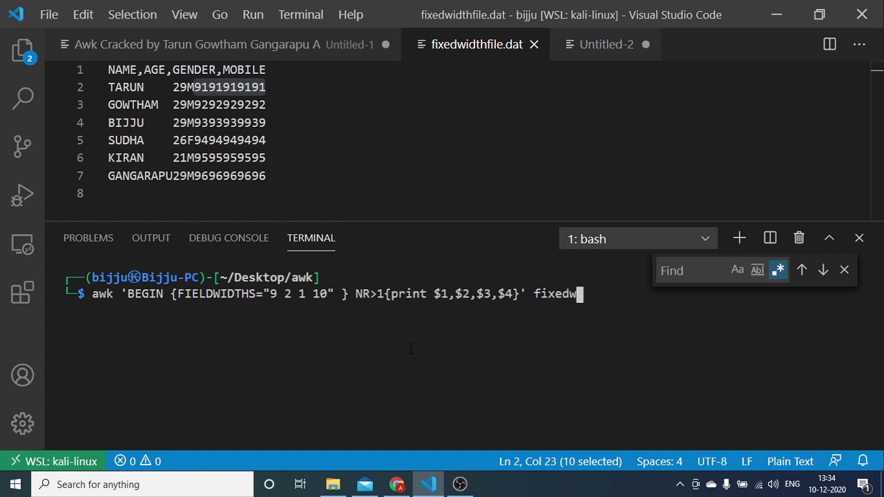 7 awk fixed width file