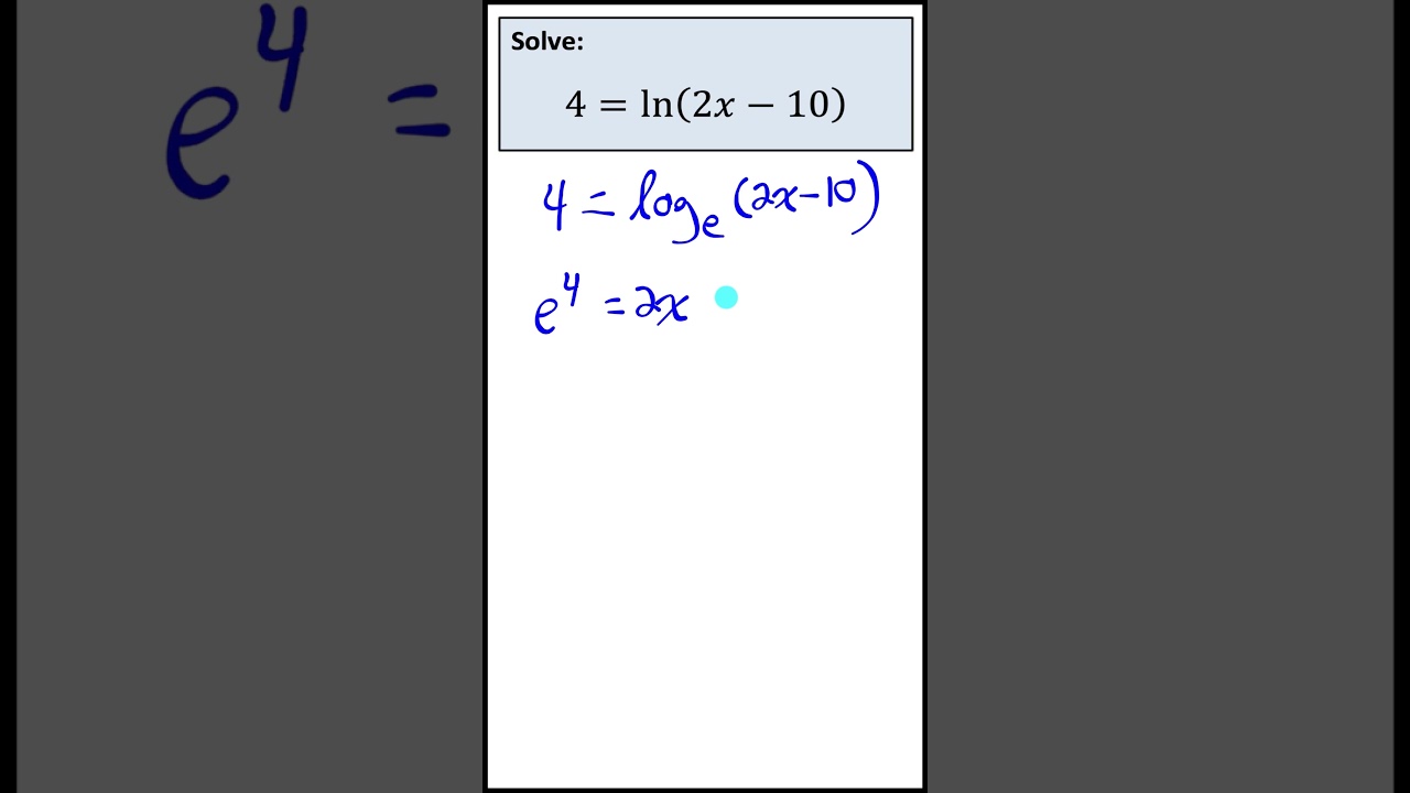 Natural Logarithm | jensenmath.ca #maths #math #logarithm #highschoolmath